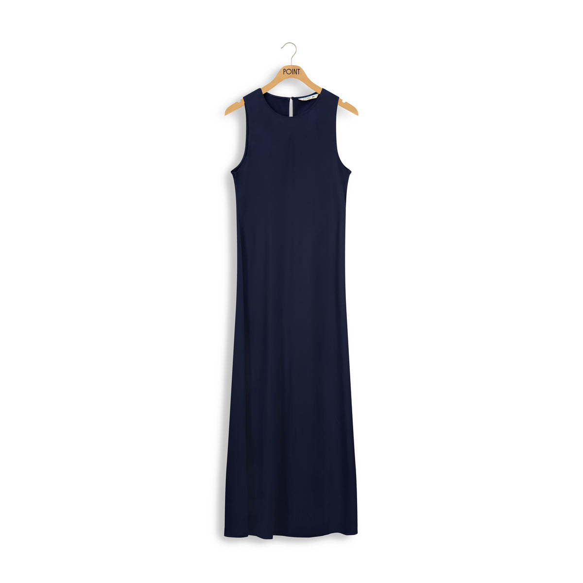 Point Satin Column Dress in Navy – Petit Perfection