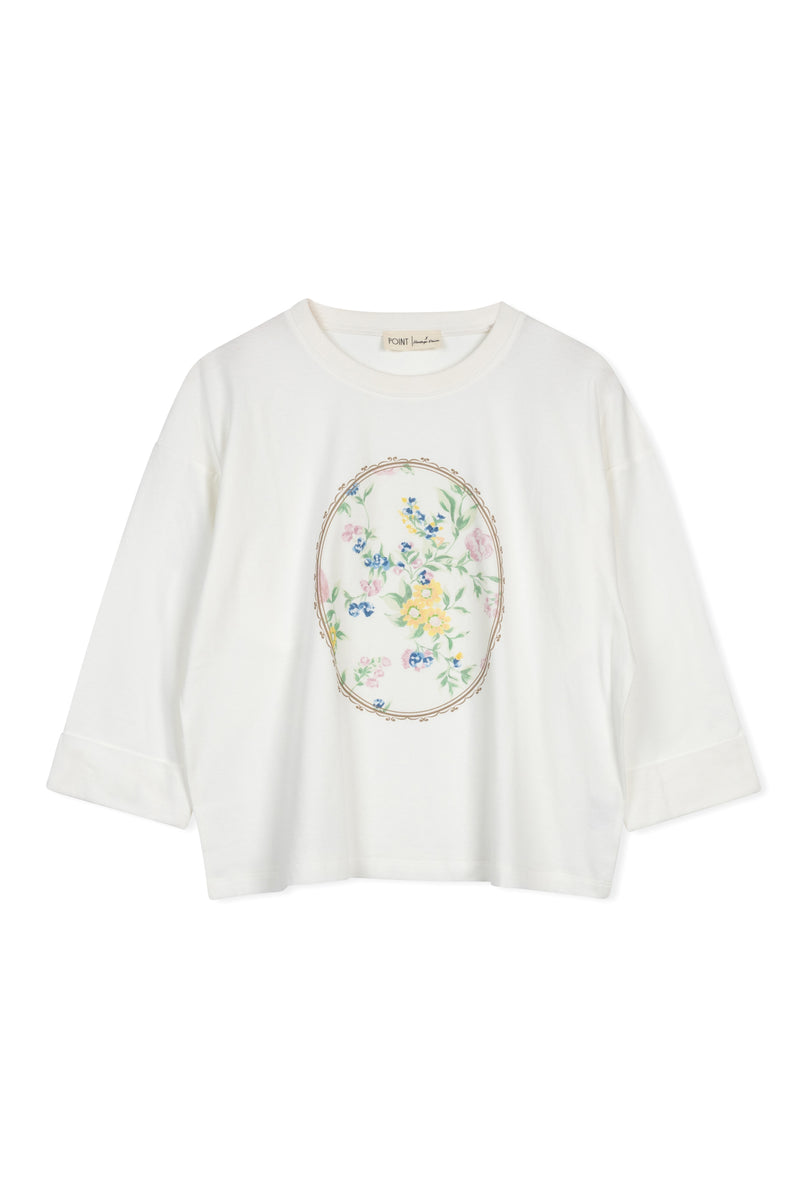 Point Graphic Roll Cuff Tee in Garden Print – Petit Perfection